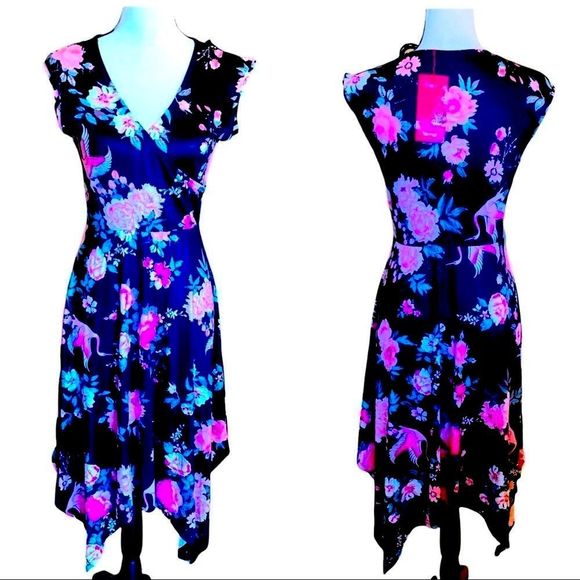 Private Label | Dresses | Nwt Boutique Black Pink Floral Print ...